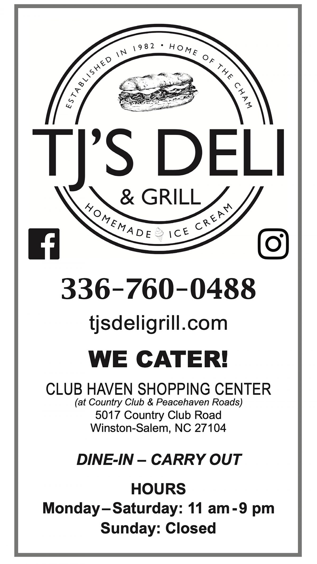 Menu – TJ's Deli & Grill