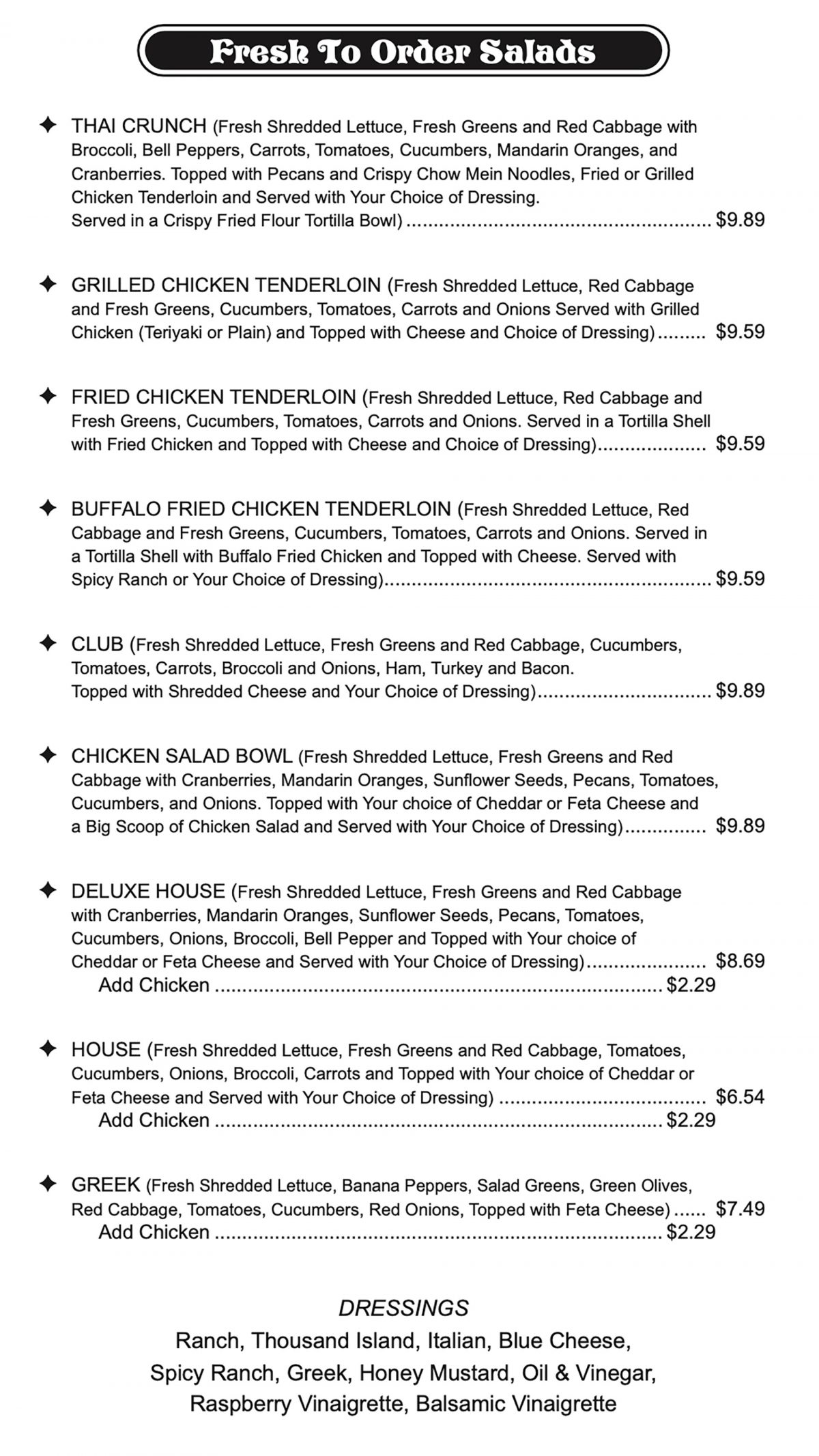 Menu – TJ's Deli & Grill