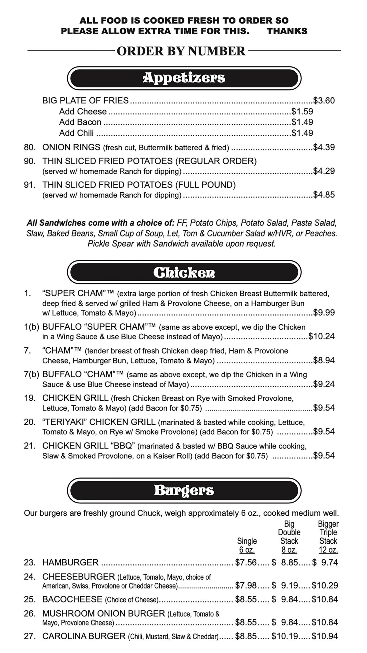 Menu – TJ's Deli & Grill
